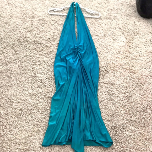 Dresses | Turquoise Halter Top Dress Open In The Front And Back Goes To ...